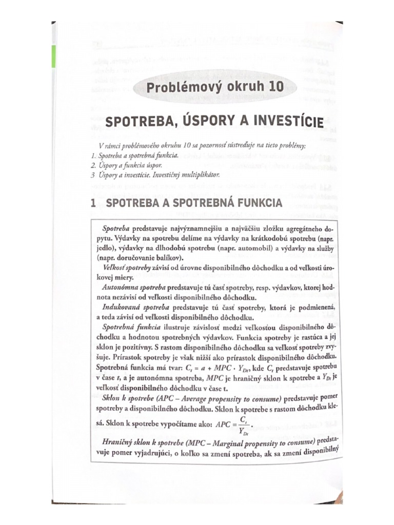 Spotreba Úspory A Investície | PDF