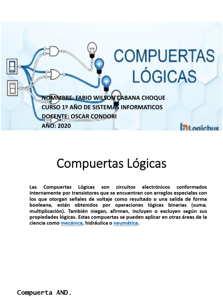 1 COMPUERTAS DIGITALES - Presentacion | PDF | Puerta lógica | Circuitos ...