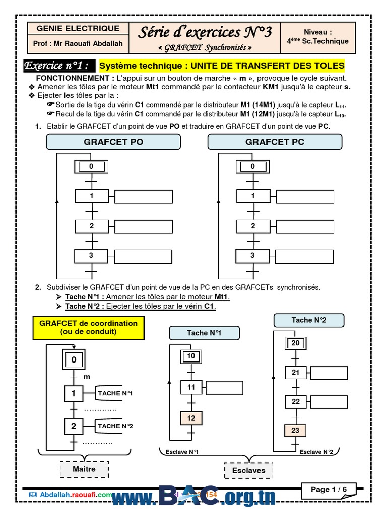 Exercices de GRAFCET en Génie Électrique | PDF | Machine | Composant