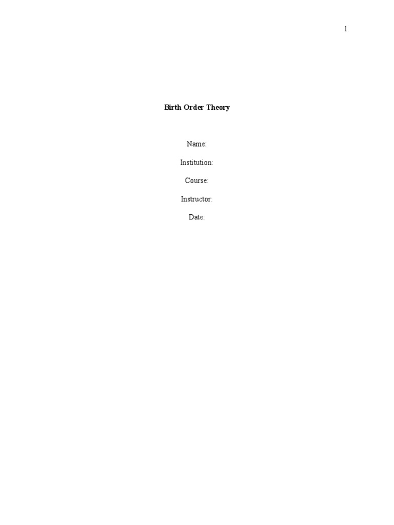 Birth Order Theory | PDF | Leadership | Cognitive Science