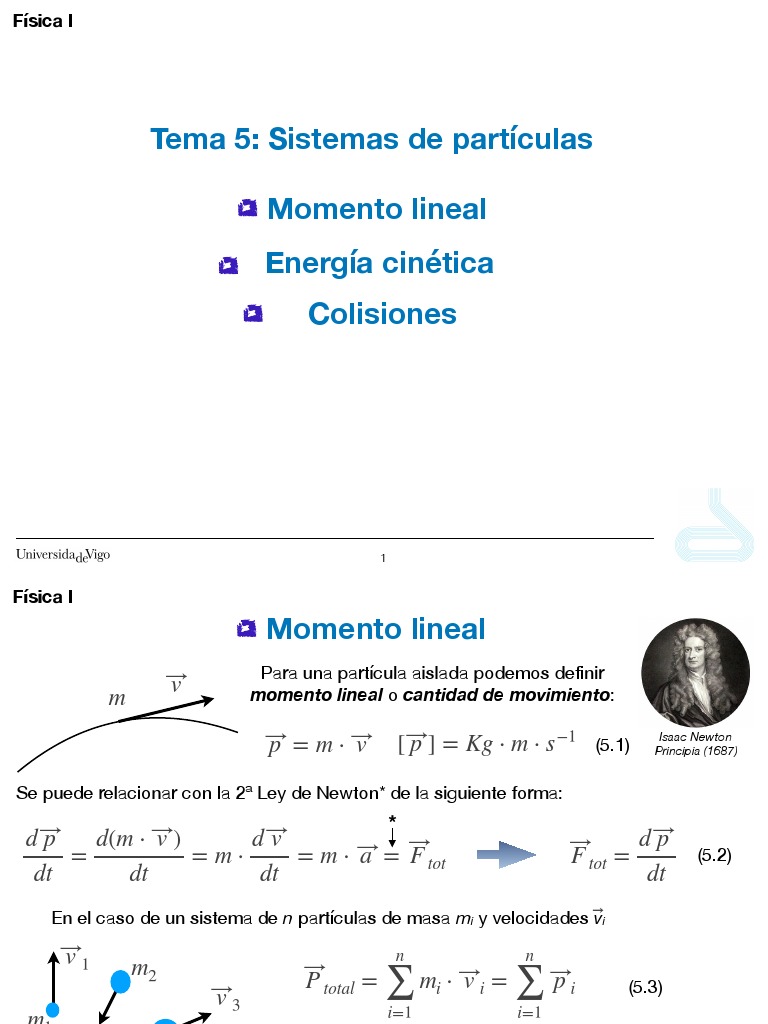 Tema 5-Sistemas de Particulas | PDF | Fuerza | Impulso