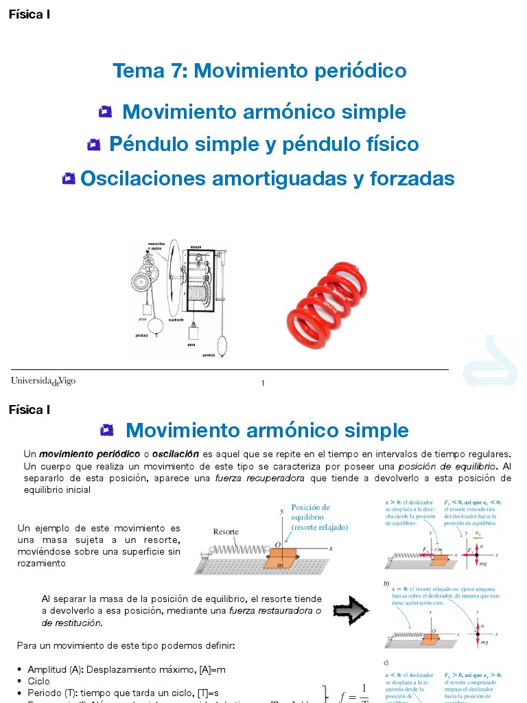 Tema 7-Movimiento Periodico | PDF | Oscilación | Péndulo