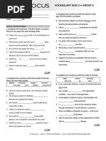 Focus 3 Unit 3 Test Worksheet 3 | PDF | English As A Second Or Foreign ...