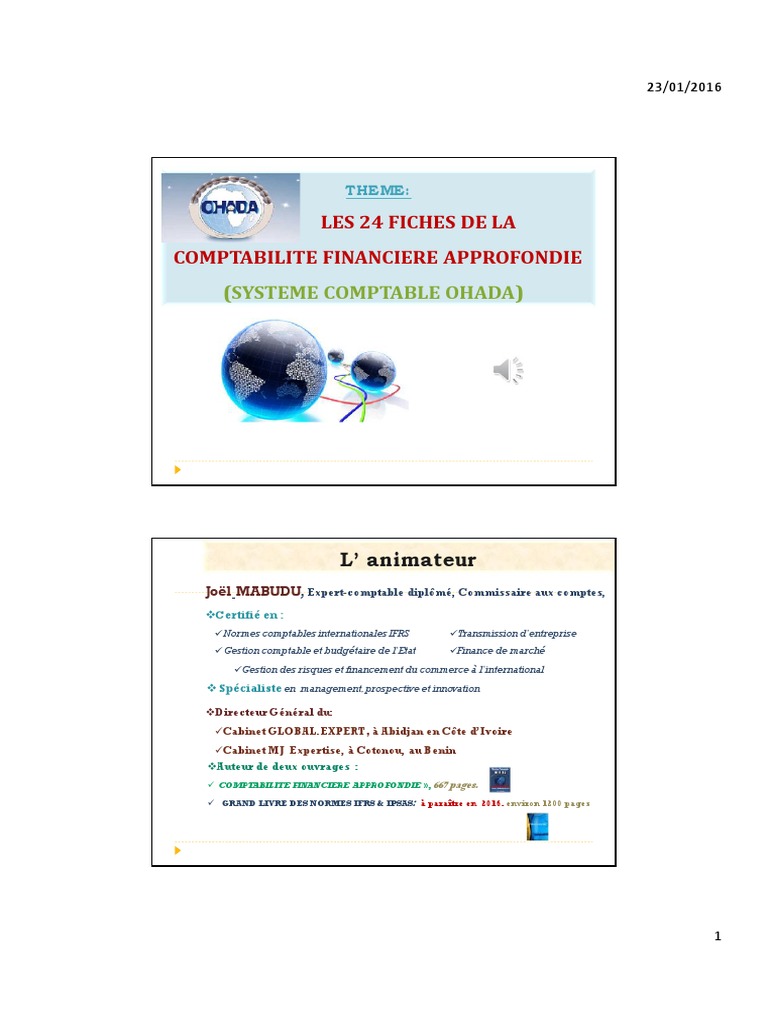 Les 24 Fiches Ohada Revu Mabudu 10012015 | PDF | Inventaire | Comptabilité