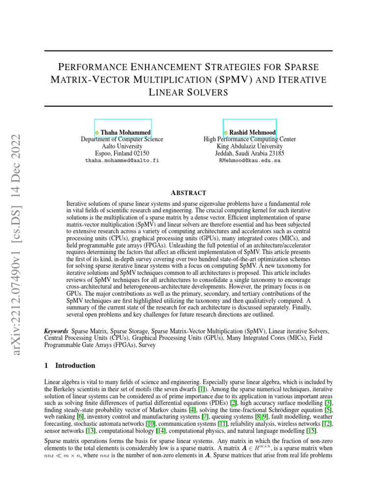 2212 07490 | PDF | Matrix (Mathematics) | Parallel Computing