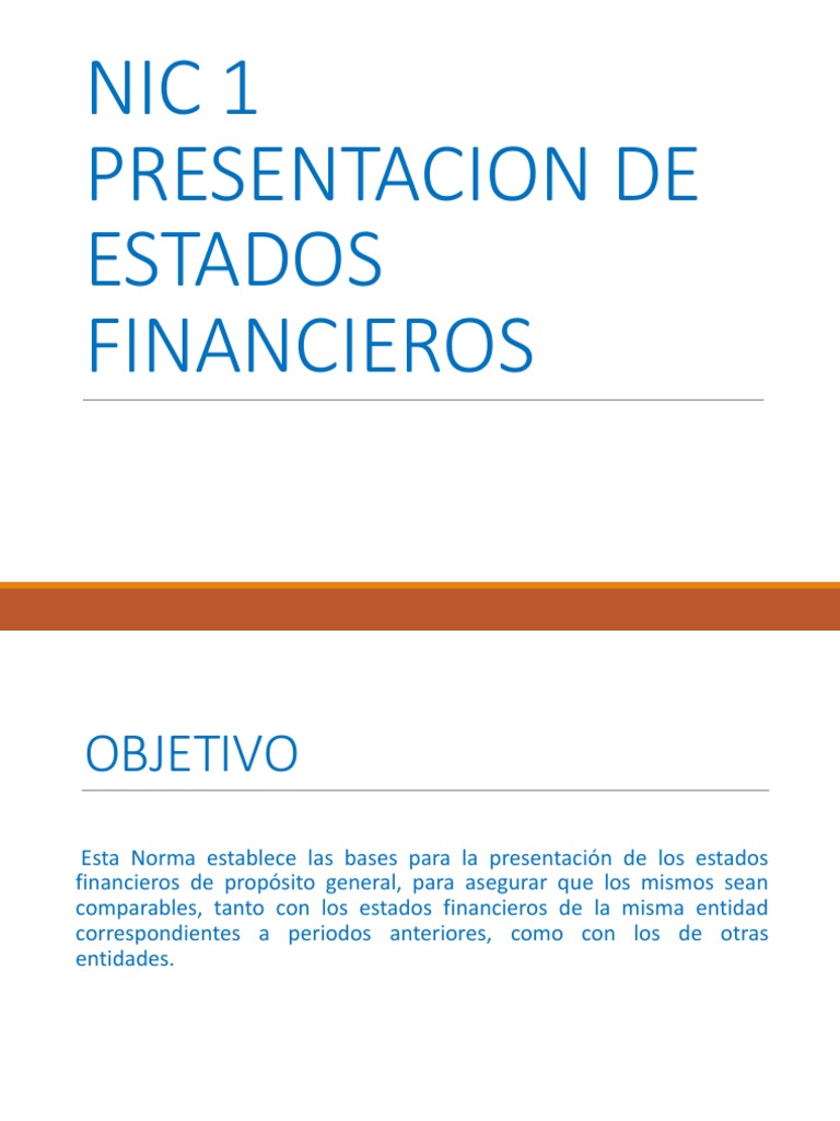 NIC1 | PDF | Compartir (Finanzas) | Estado financiero