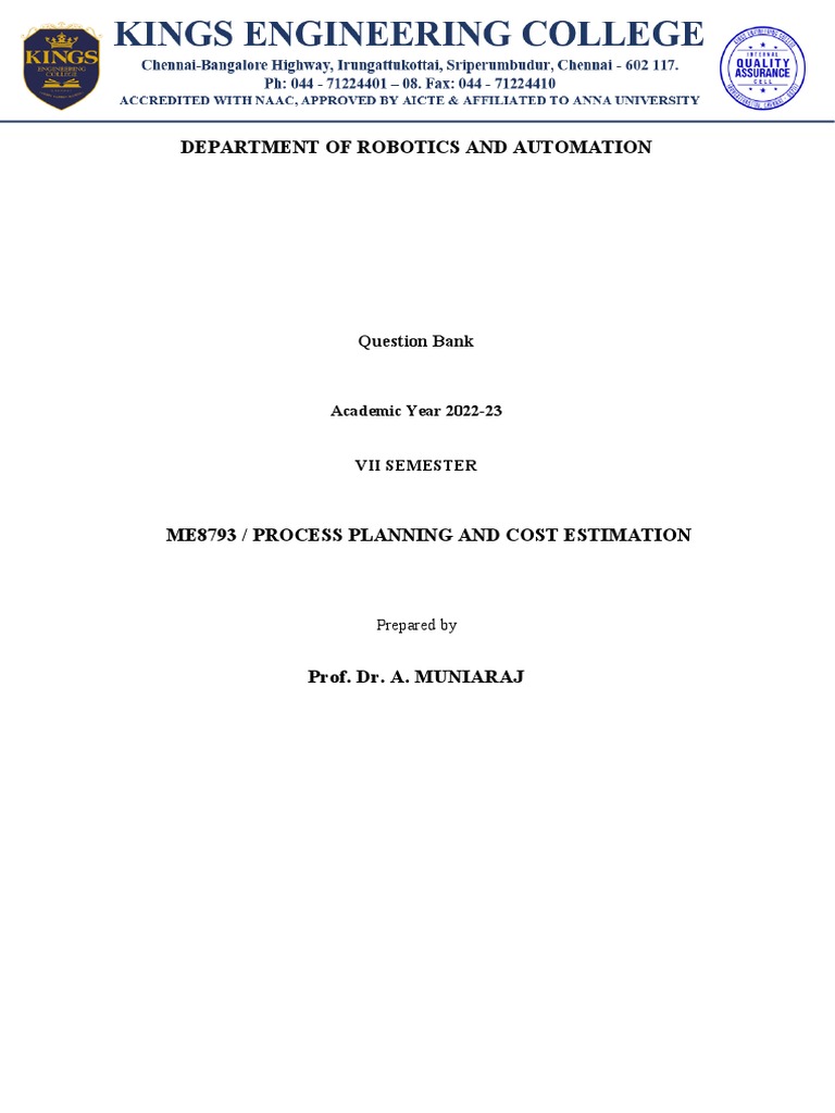 RAA ME 8793 - PPCE Question Bank | PDF | Welding | Construction
