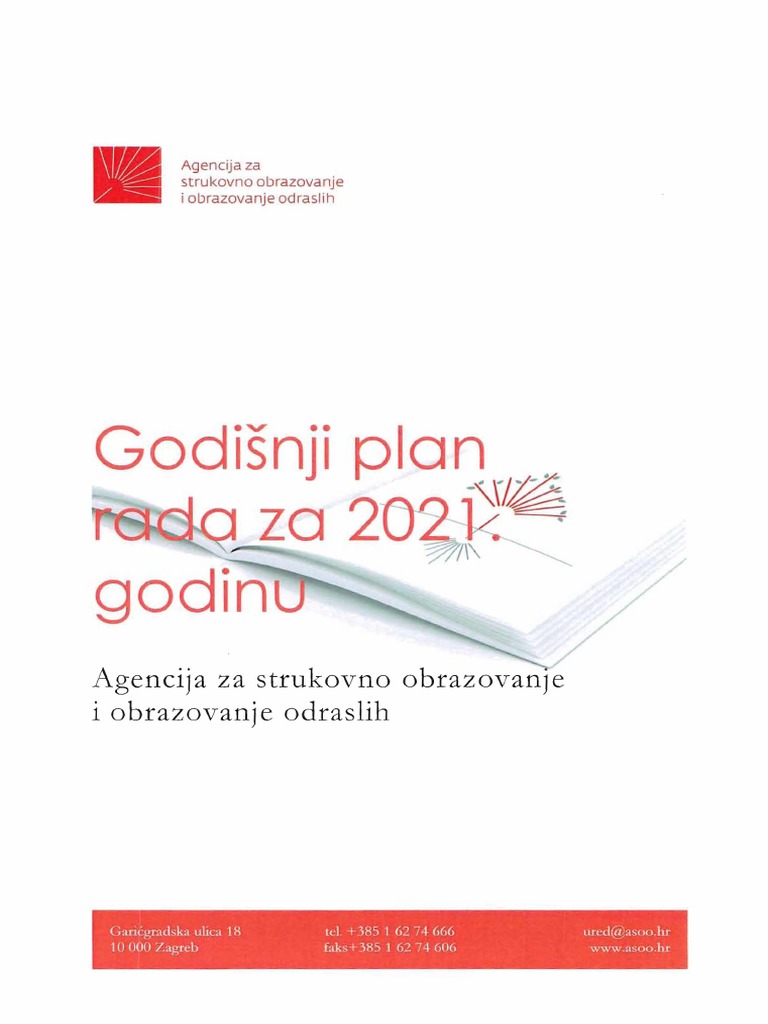 Godisnji Plan Rada Za 2021. Potpisan | PDF