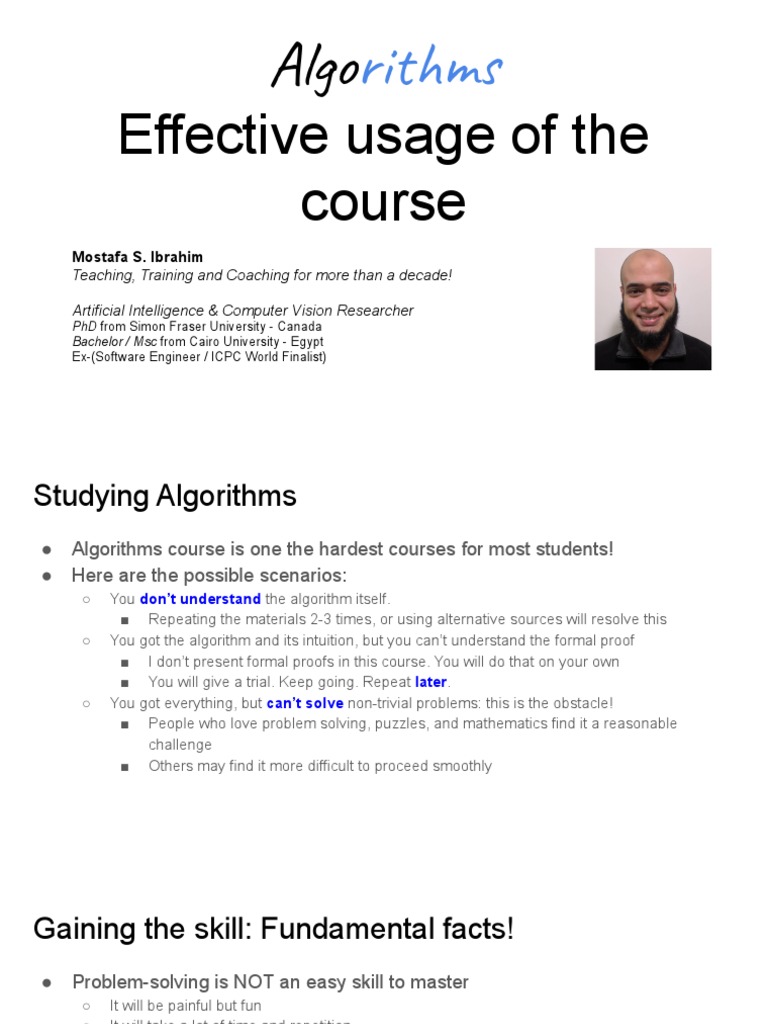 04 Effective Usage of The Course | PDF | Algorithms | Psychology