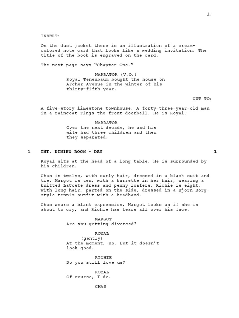 The Royal Tenenbaums | PDF