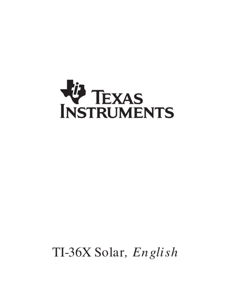 Texas Instruments TI-36x Solar Manual | PDF | Mean | Mathematical Notation