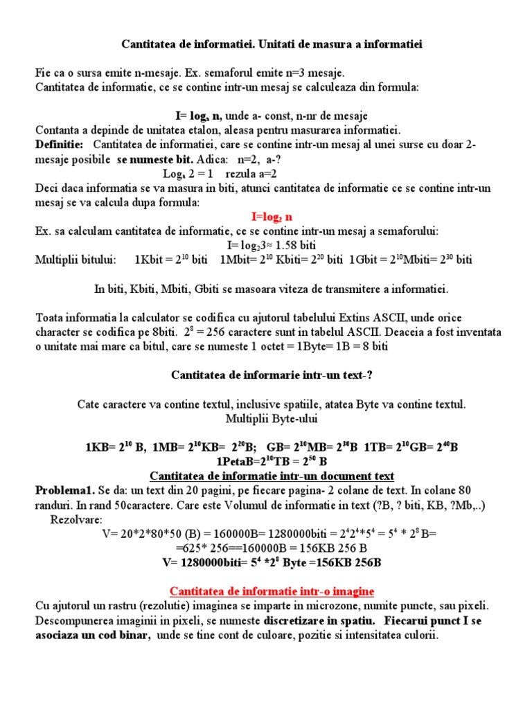 Codificarea Informatiei | PDF