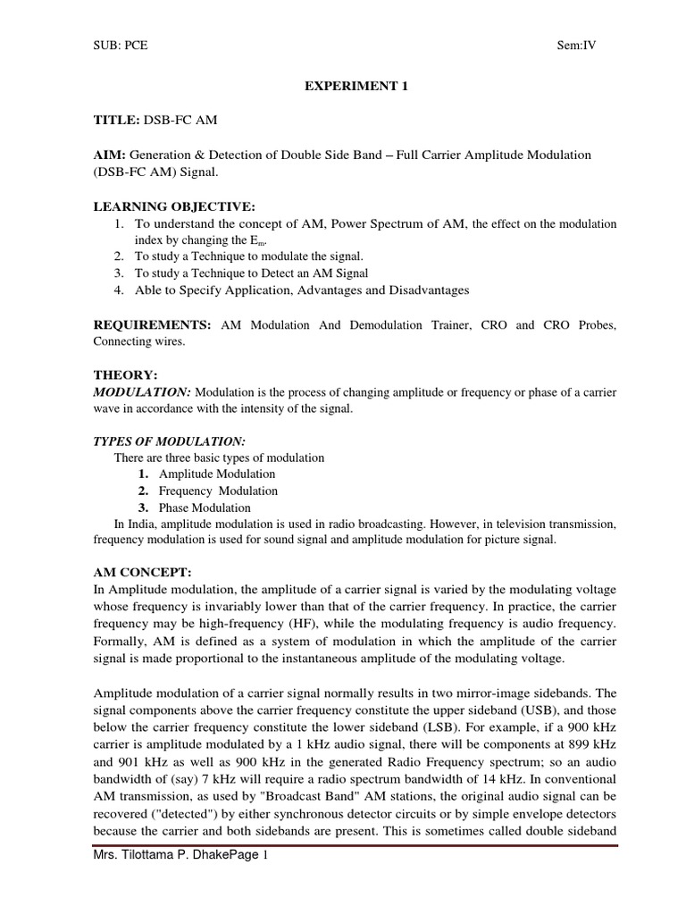 AM Modulation and Demodulation Guide | PDF | Modulation | Broadcast ...