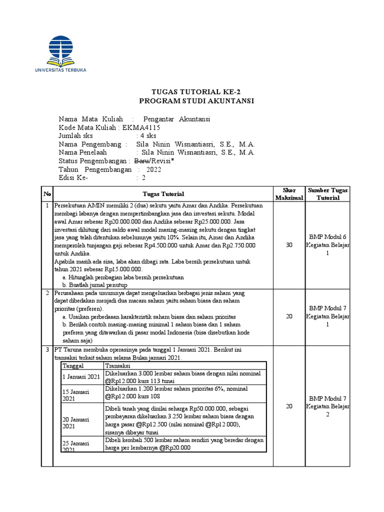 Soal Tugas 2 - PA Rev Ahmad Wahyudi | PDF