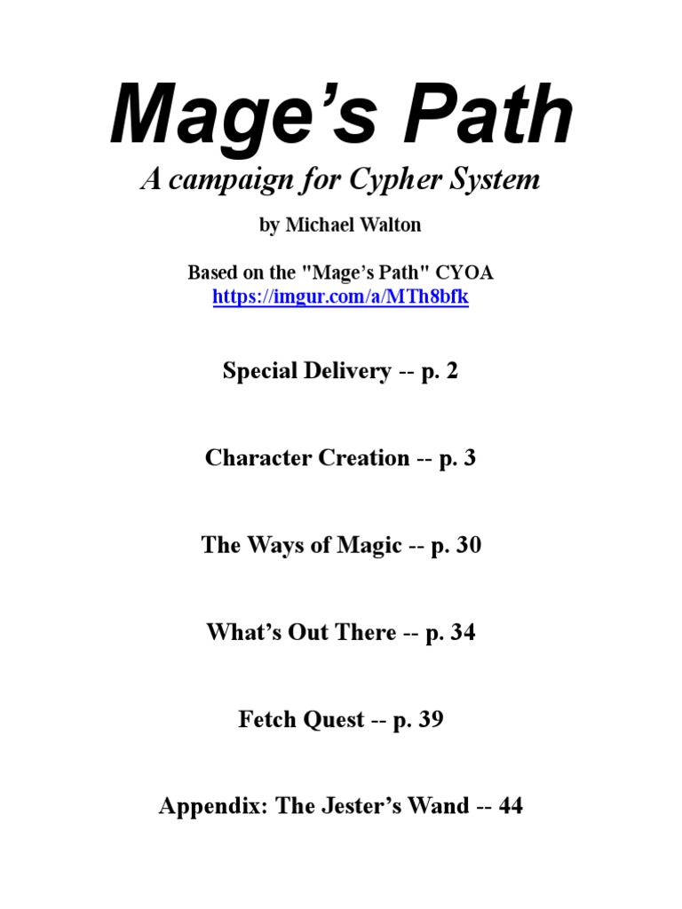 Mage's Path | PDF | Alchemy | Perception