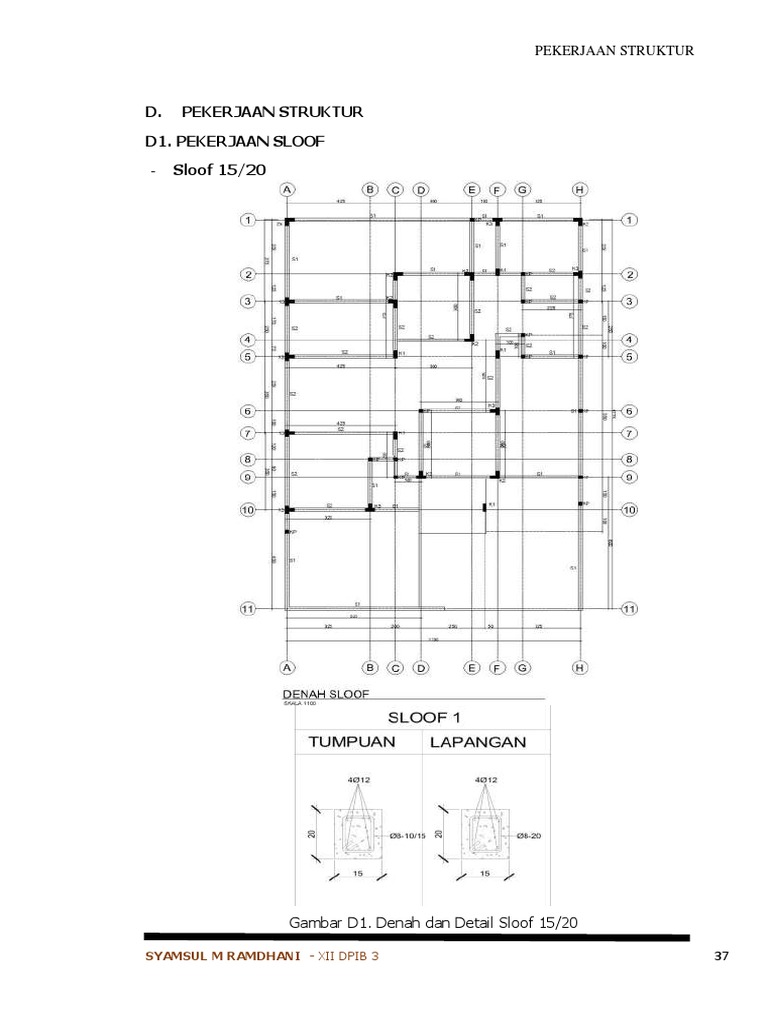 Perhitungan Struktur Sloof dan Tulangan | PDF