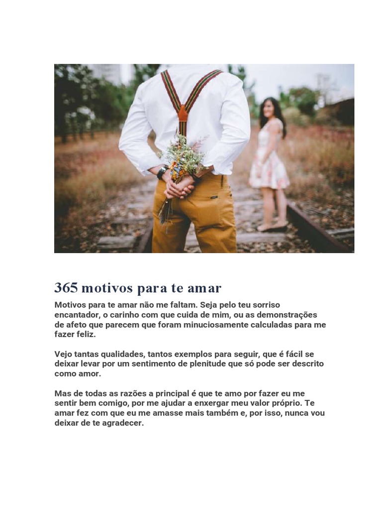 365 Motivos para Te Amar | PDF | Amor