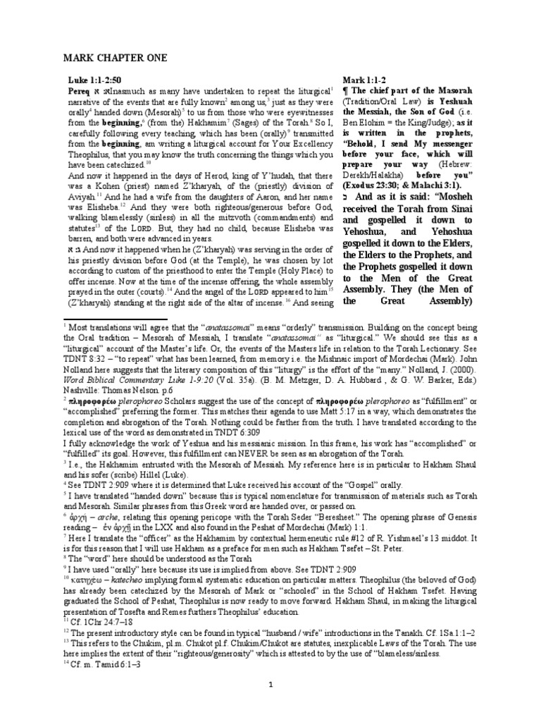 Mark Chapter 01 | PDF | Jesus | Torah