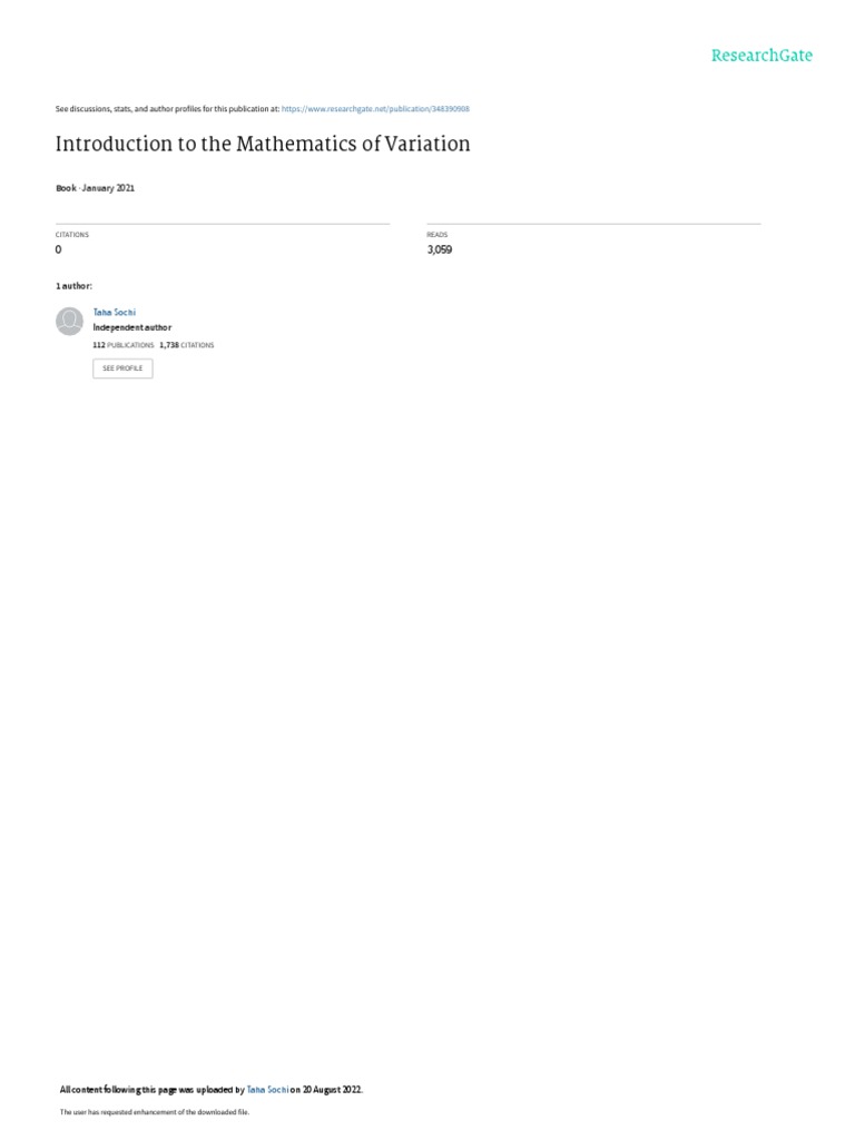 Mathematics of Variation | PDF | Calculus Of Variations | Lagrangian Mechanics