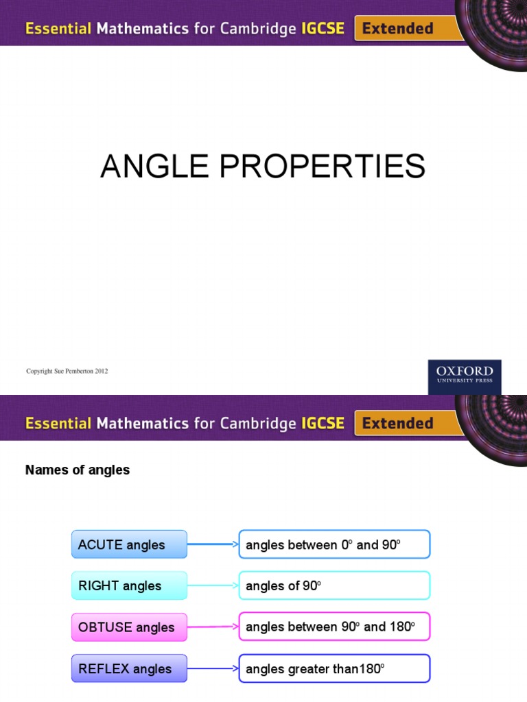 Angle Properties: Names, Types and Calculations | PDF | Triangle ...