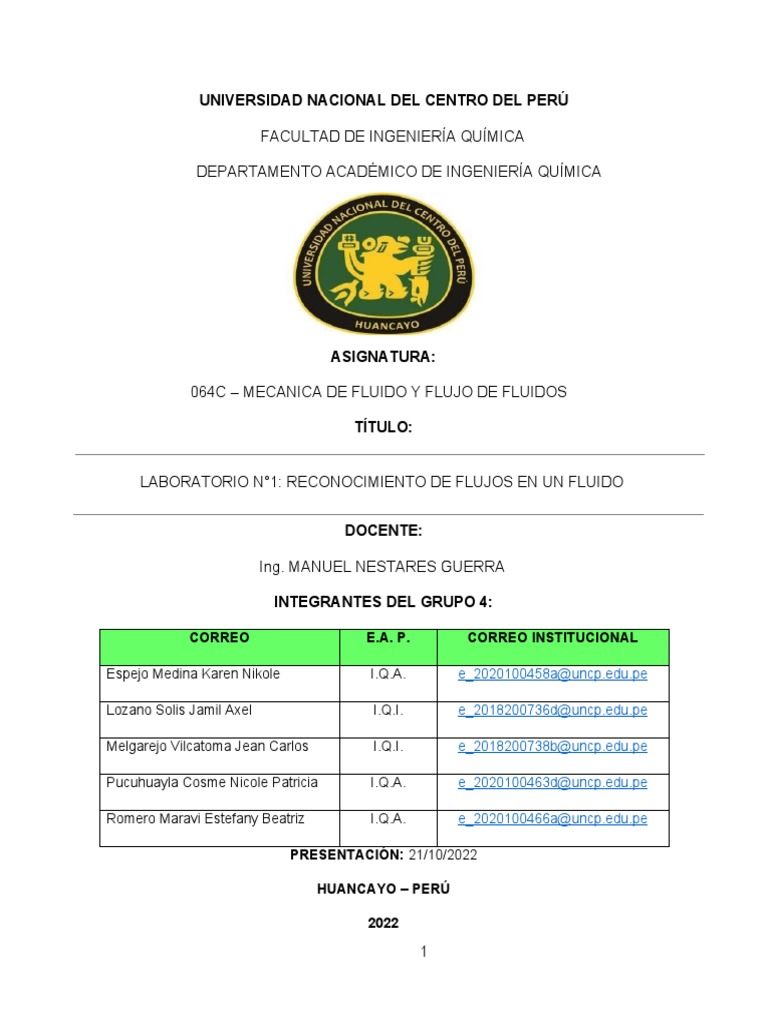 Grupo 04 - Informe - Mecánica de Fluidos | PDF | Gases | Classical Mechanics