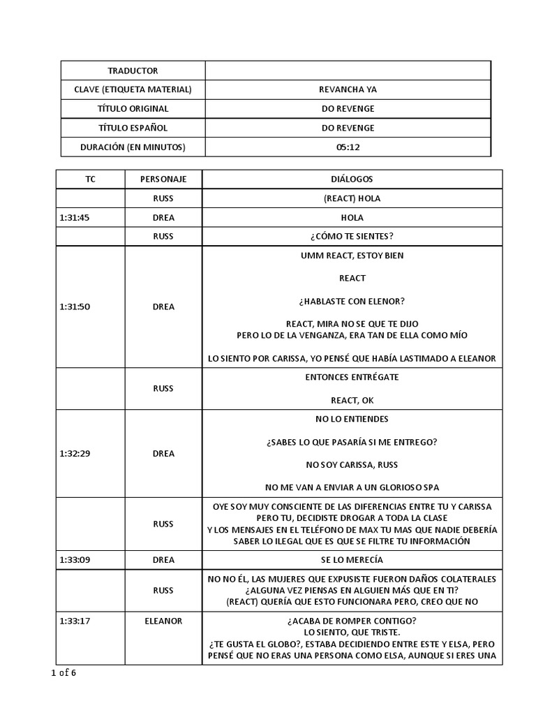 Dialogos Revancha Ya | PDF