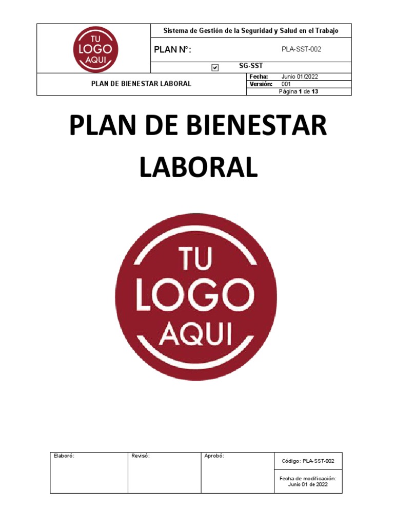 Plan de Bienestar Laboral | PDF | Business | Seguridad y salud ocupacional
