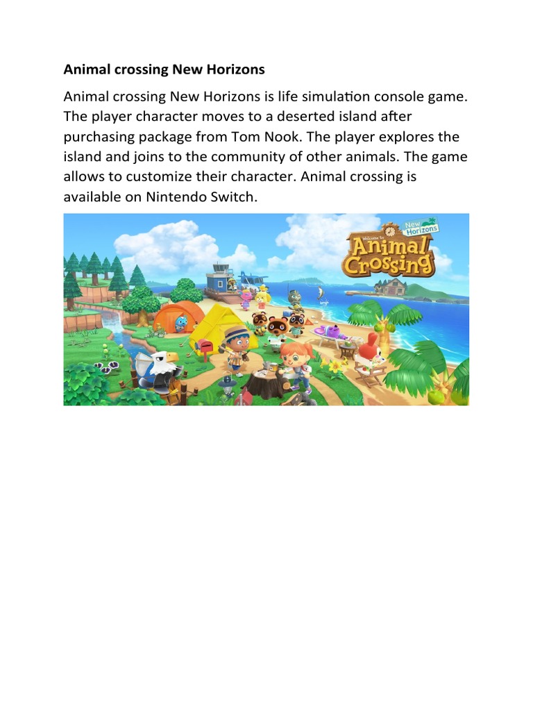Animal Crossing: New Horizons Overview | PDF