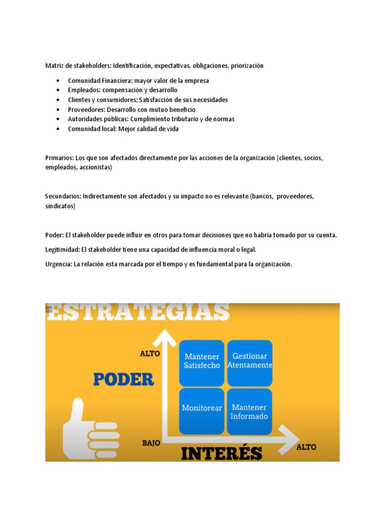 Matriz de Stakeholders | PDF Matriz de Stakeholders | PDF