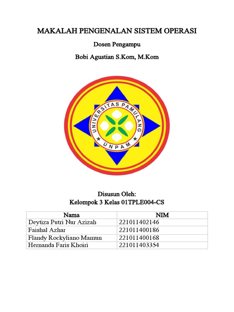 Makalah Pengenalan Sistem Operasi | PDF