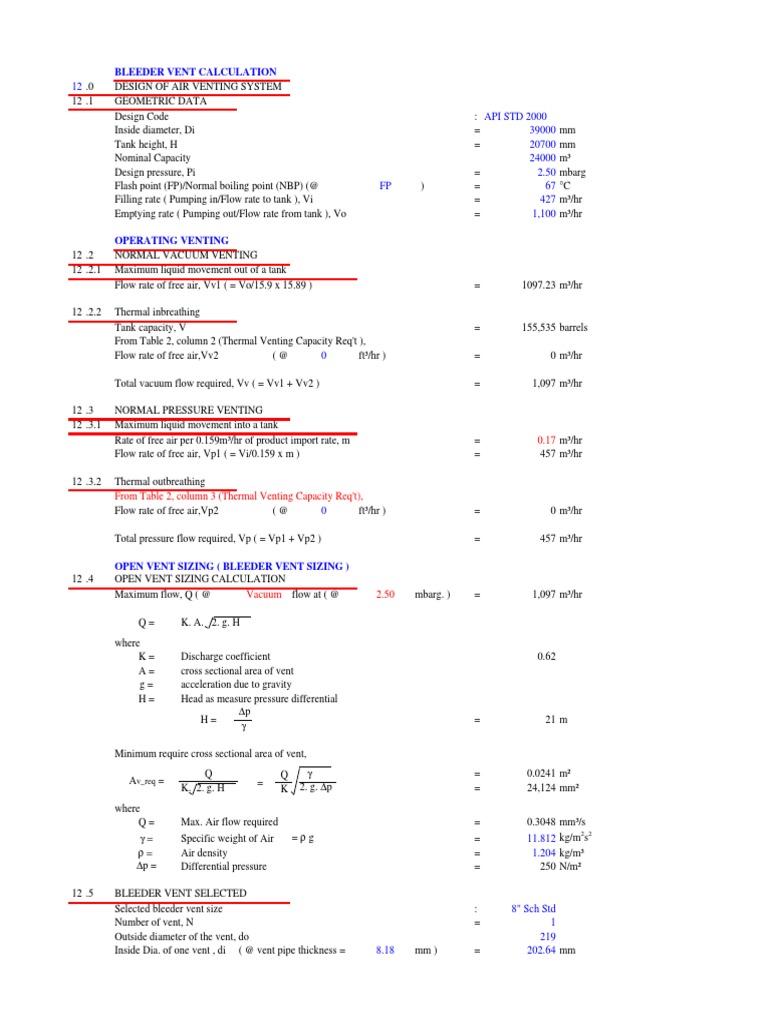 vent calculation API STD 2000 | PDF | Transparent Materials | Nature vent calculation API STD 2000 | PDF | Transparent Materials | Nature