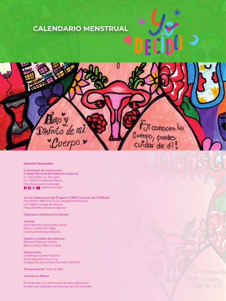 Calendario Menstrual Yo Decido | PDF | Síndrome premenstrual | Menstruación