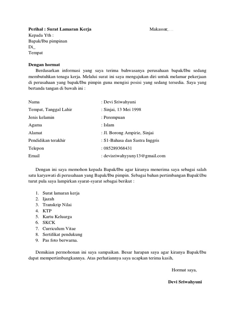 Berkas Lamaran Kerja | PDF | Karier & Perkembangan