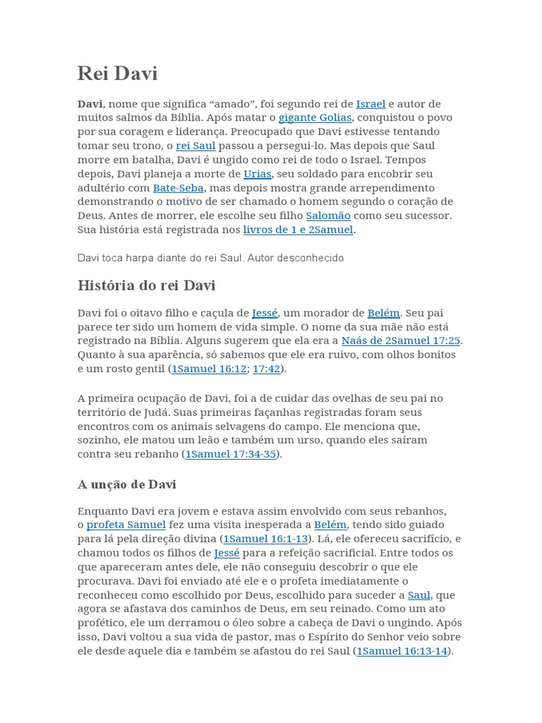 Rei Davi | PDF | Davi | Saul