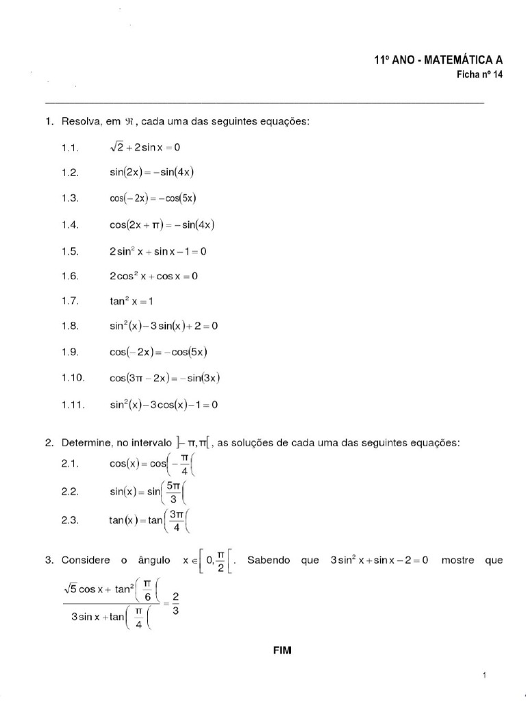 Equações Trigonométricas Pdf