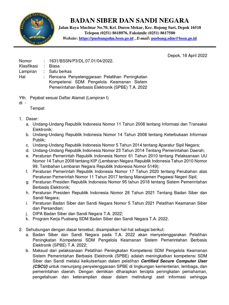 FB.84 - MI-P3-597 Rengar RKP SPBE Untuk Pemda Rev3 - Sign | PDF