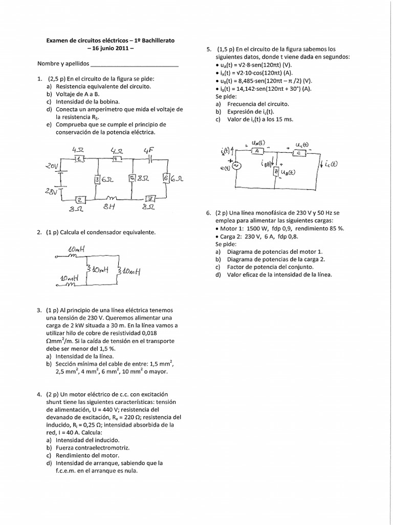 Examen Circuitos Eléctricos 2 | PDF