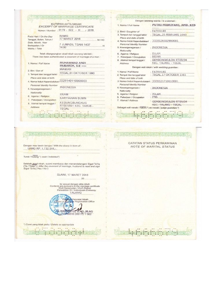 Buku Nikah | PDF