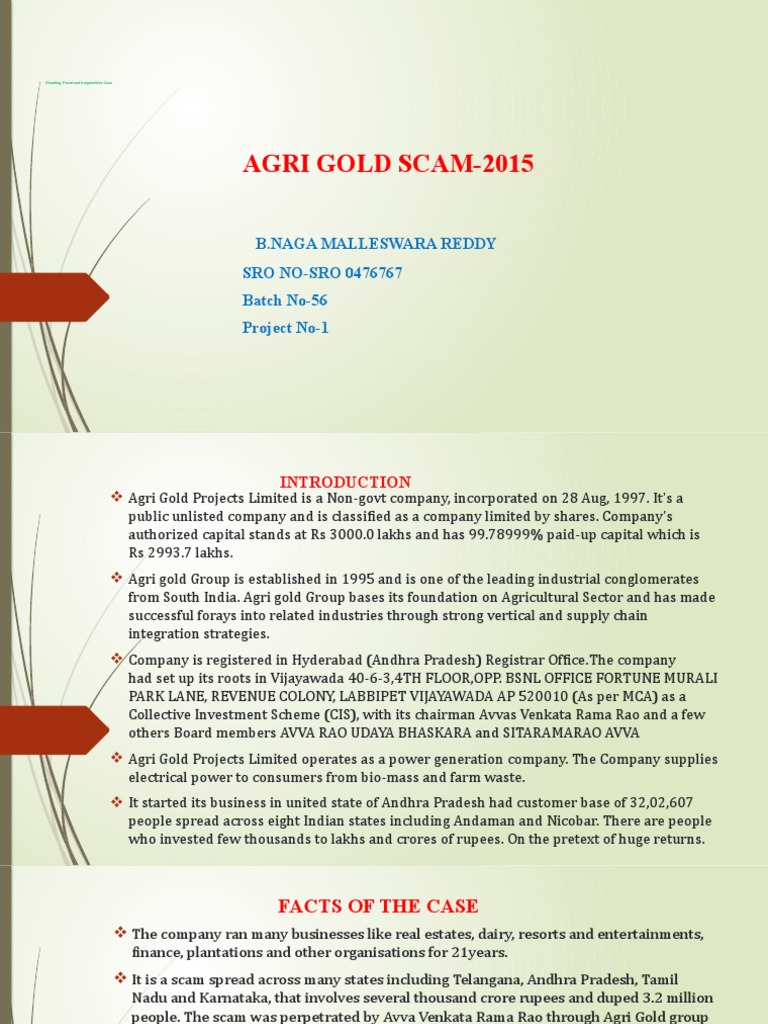 Agri Gold Scam | PDF | Reserve Bank Of India