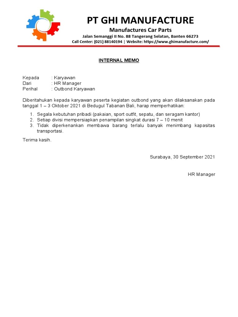 Internal Memo | PDF