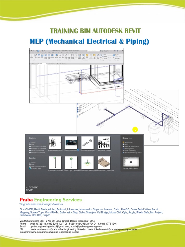 2022 - BIM3D Revit MEP, BROSUR - Dan Materi Training | PDF | Komputer
