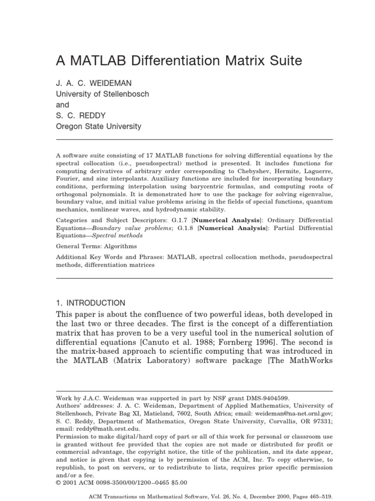 Matlab Diff Suite | PDF | Computers