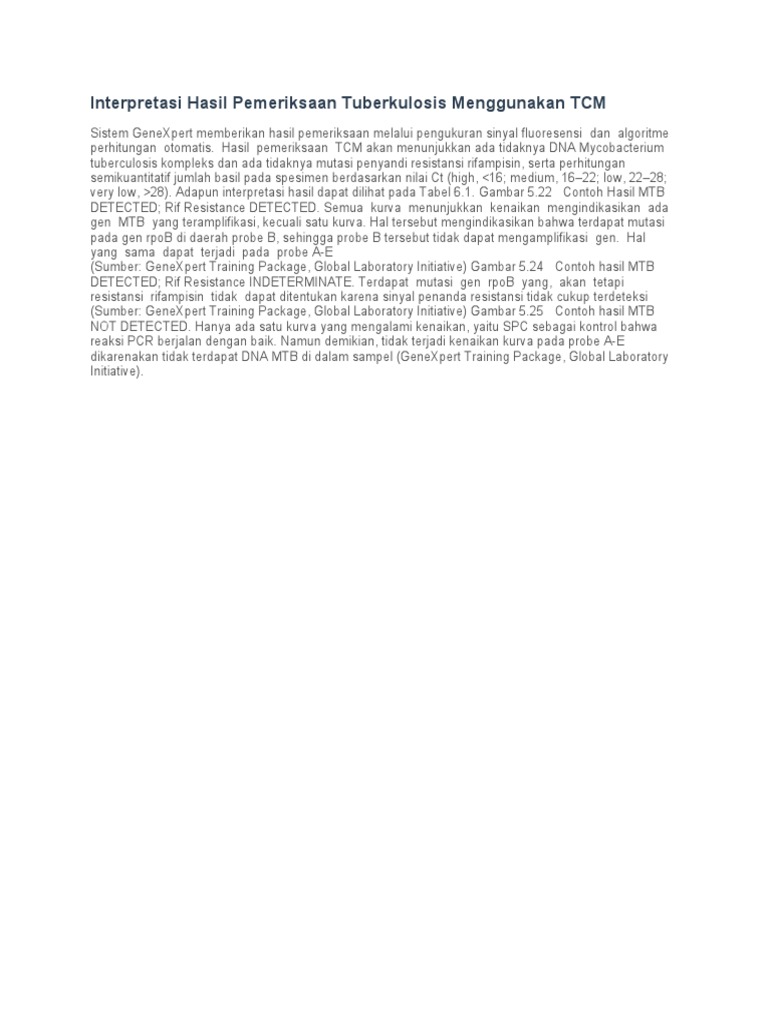 Interpretasi Hasil TCM | PDF