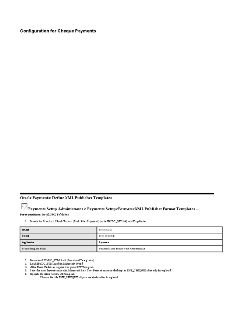 BR100 Configuration For Cheque Payments V1.0 | PDF | Payments | Cheque