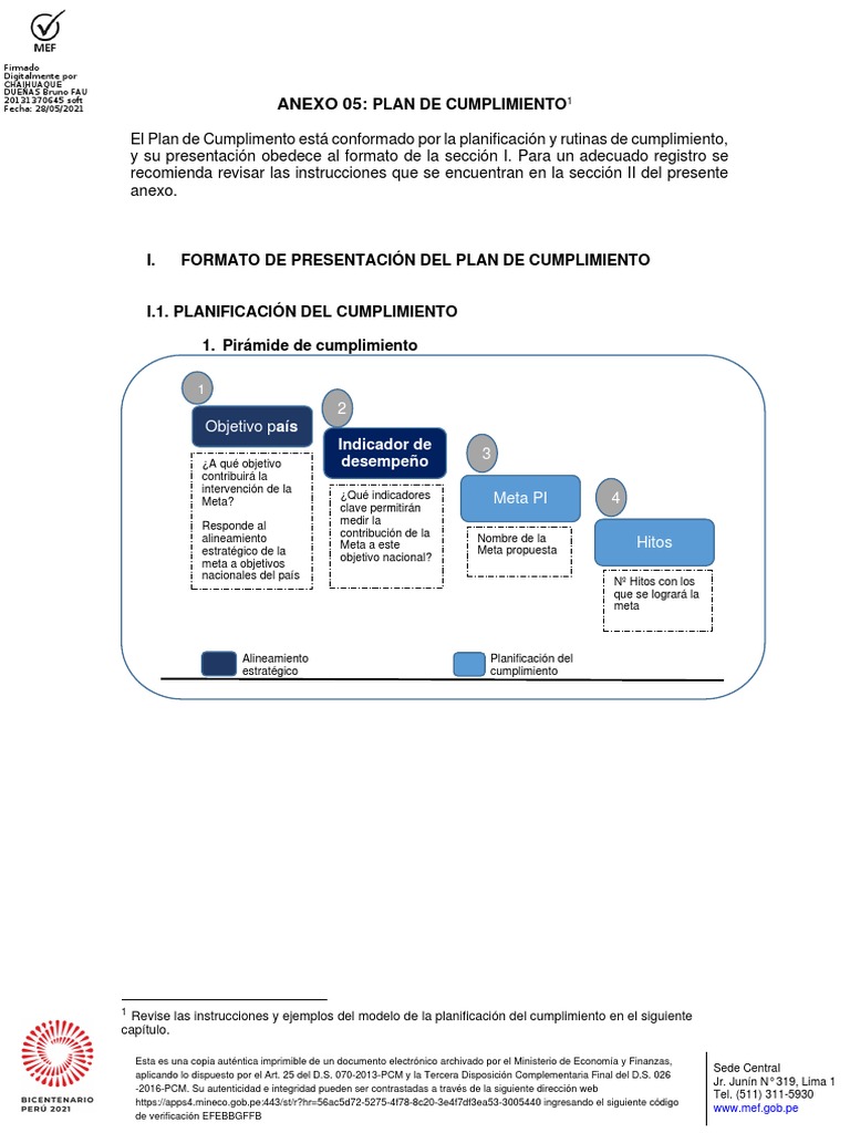 Anx. 05 Plan de Cumplimiento | PDF | Planificación | Economias
