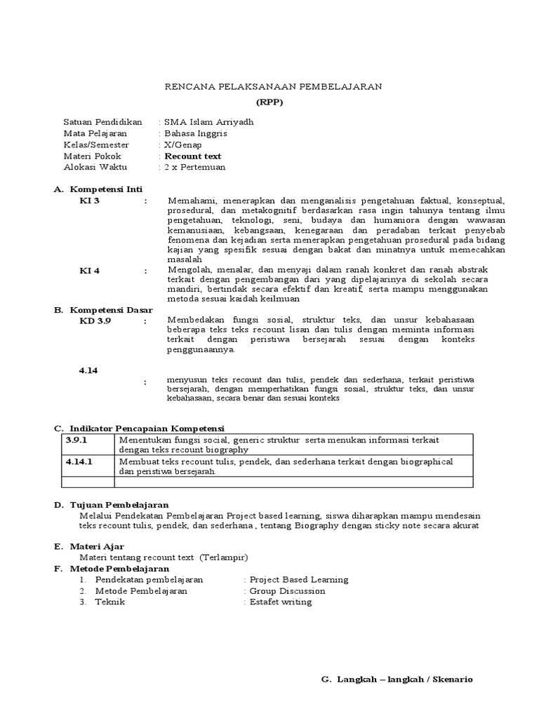 RPP Recount | PDF | Seni