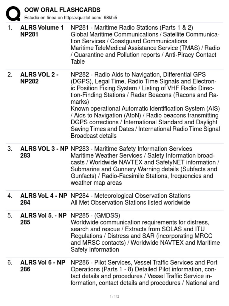 Oow Oral Flashcards | PDF | Radar