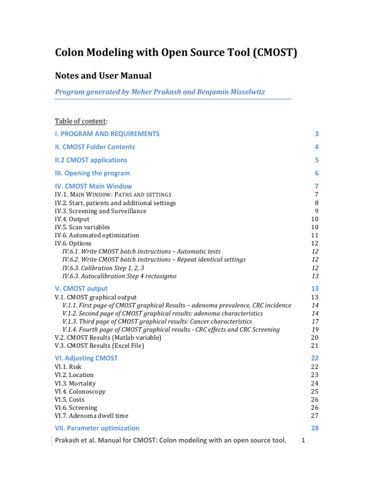 Cmost Manual | PDF | Matlab | Computer File