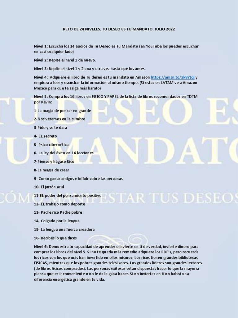 Reto de 24 Niveles TDTM | PDF