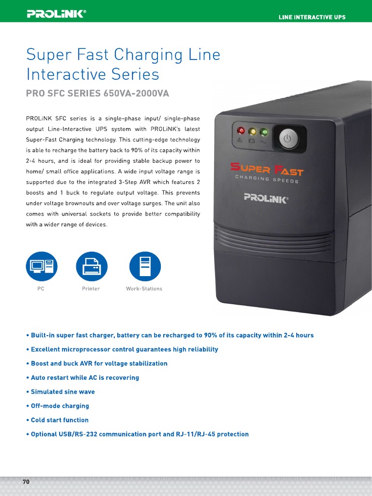 Line Interactive - PRO SFC - SFCU Series | PDF
